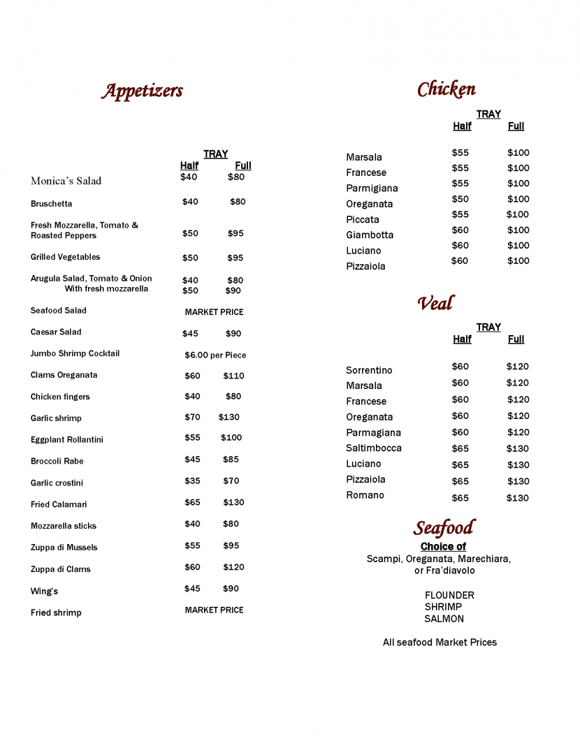 Our Menu – Monicas Restaurant