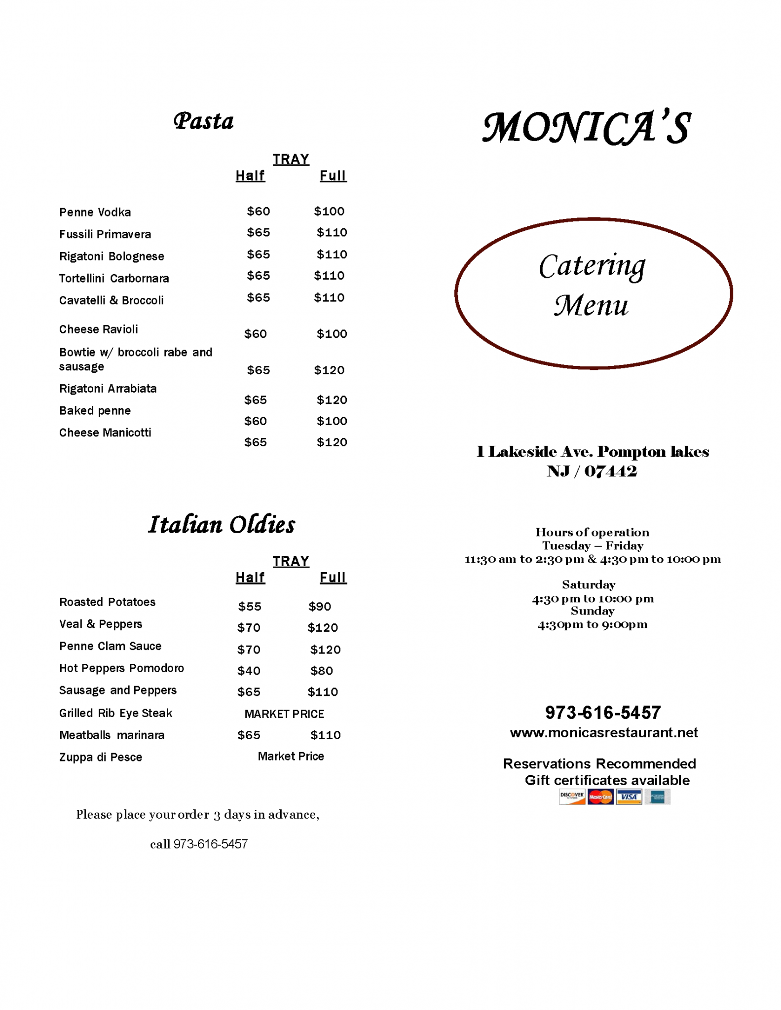 Our Menu – Monicas Restaurant
