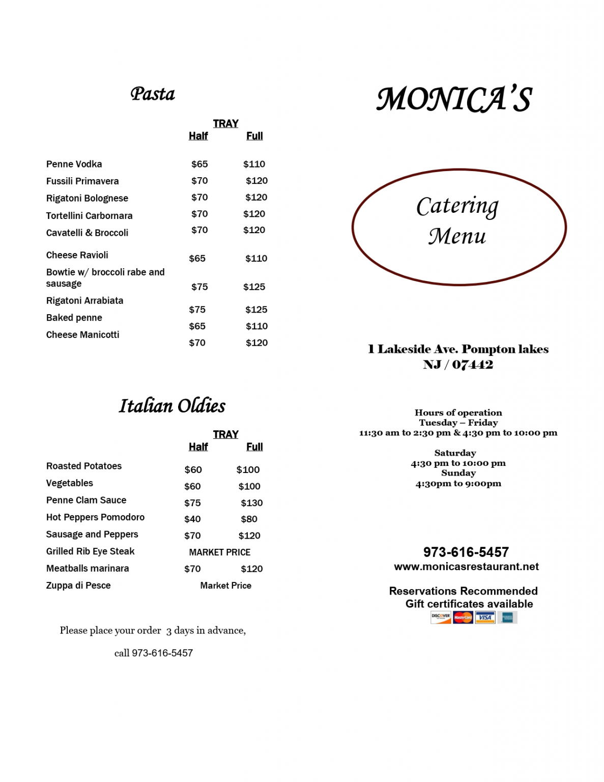 Our Menu – Monicas Restaurant
